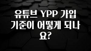 "꼭" 알려주세요 유튜브 YPP 가입 기준이 어떻게 되나요? 관심이 뜨겁습니다
